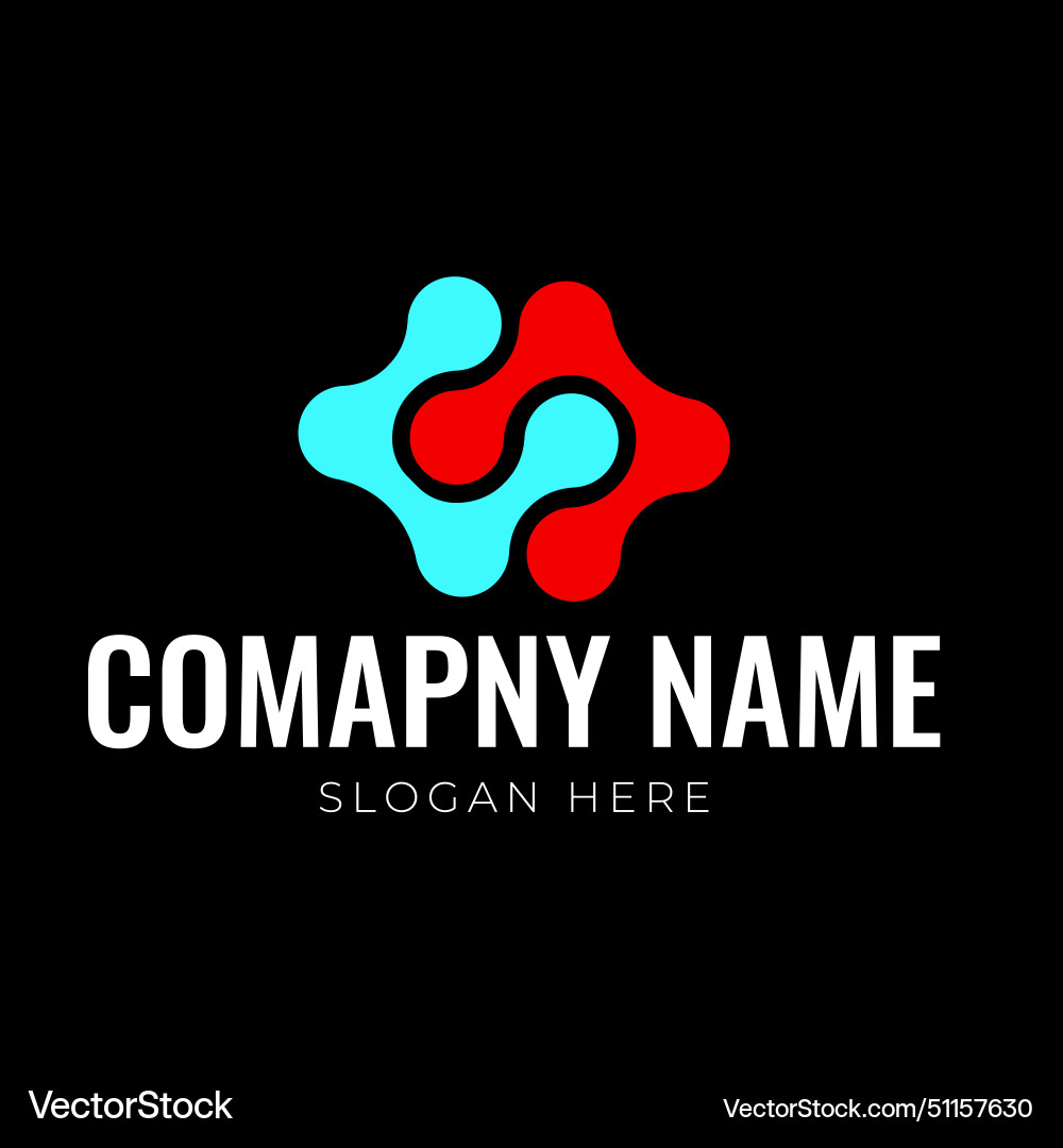 Minimal modern tech logo design Royalty Free Vector Image