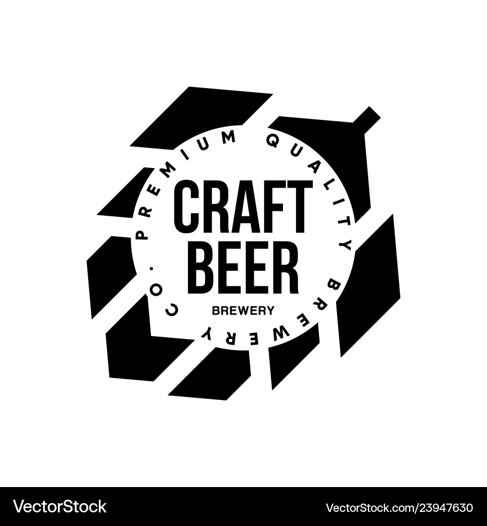 Modern craft beer drink logo sign for bar Vector Image