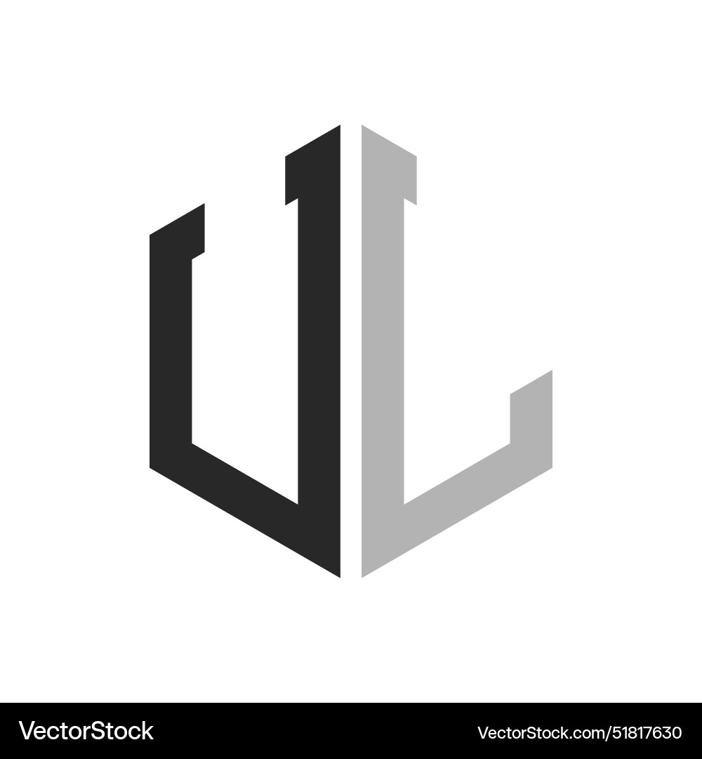 Modern unique hexagon letter ul logo design Vector Image