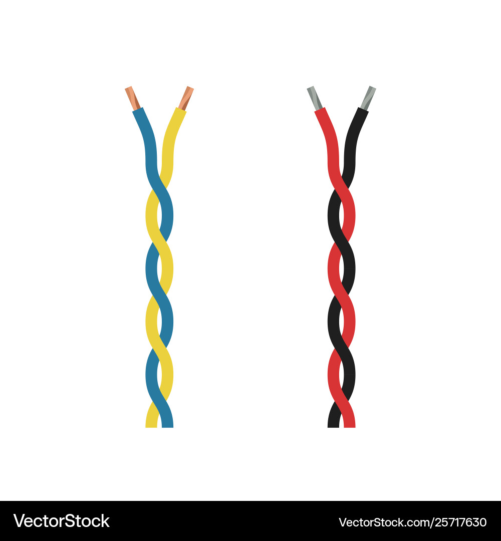 Twisted electrical cables Royalty Free Vector Image