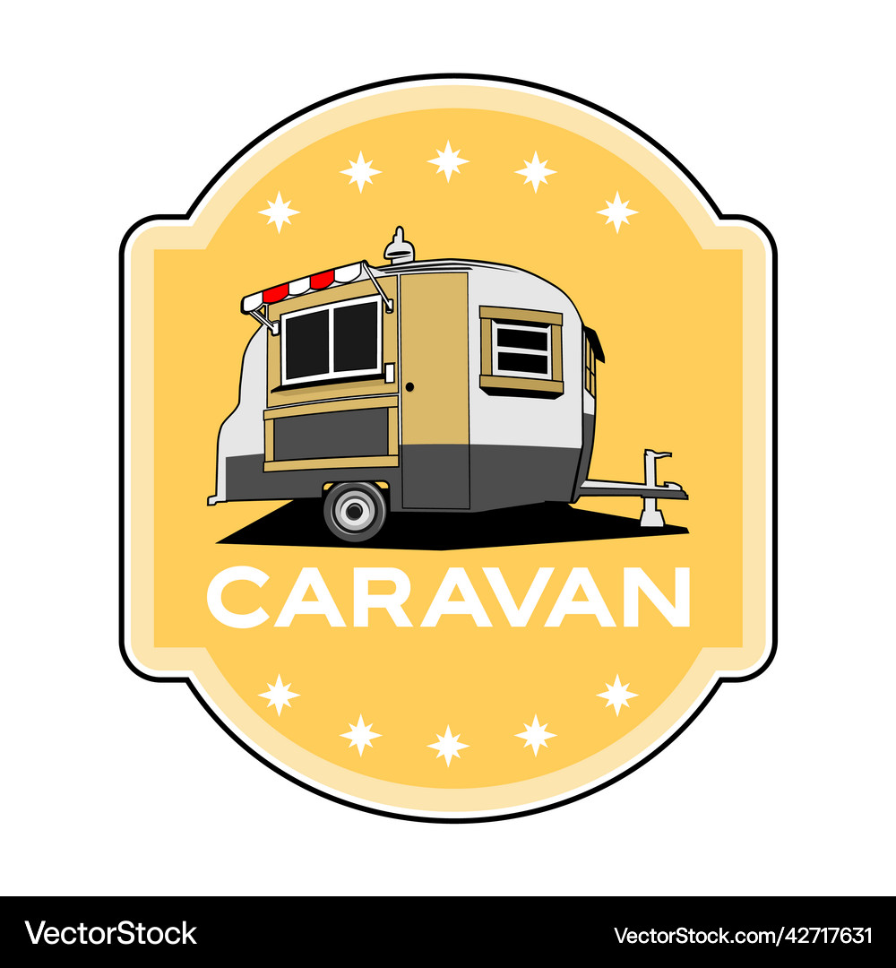 Caravan shop logo design Royalty Free Vector Image