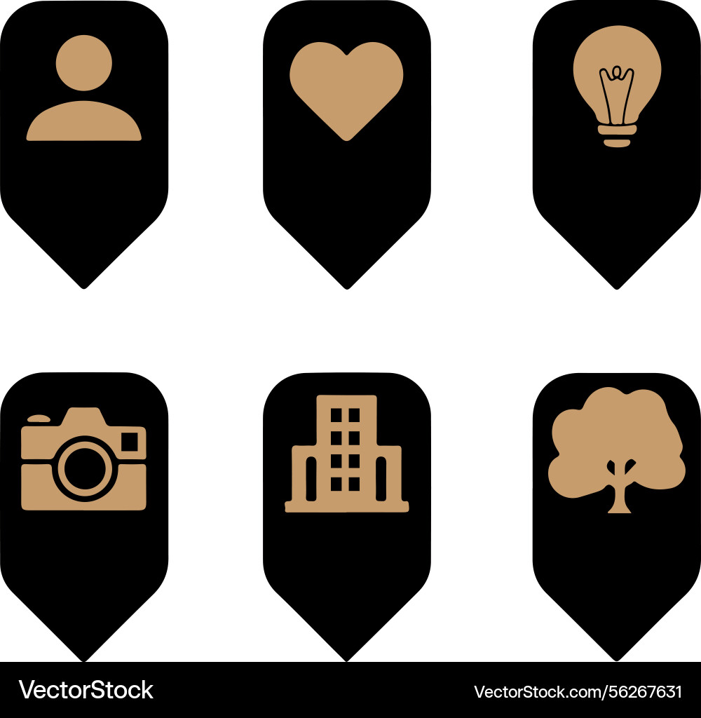 Discover top locations with iconic pins for maps Vector Image