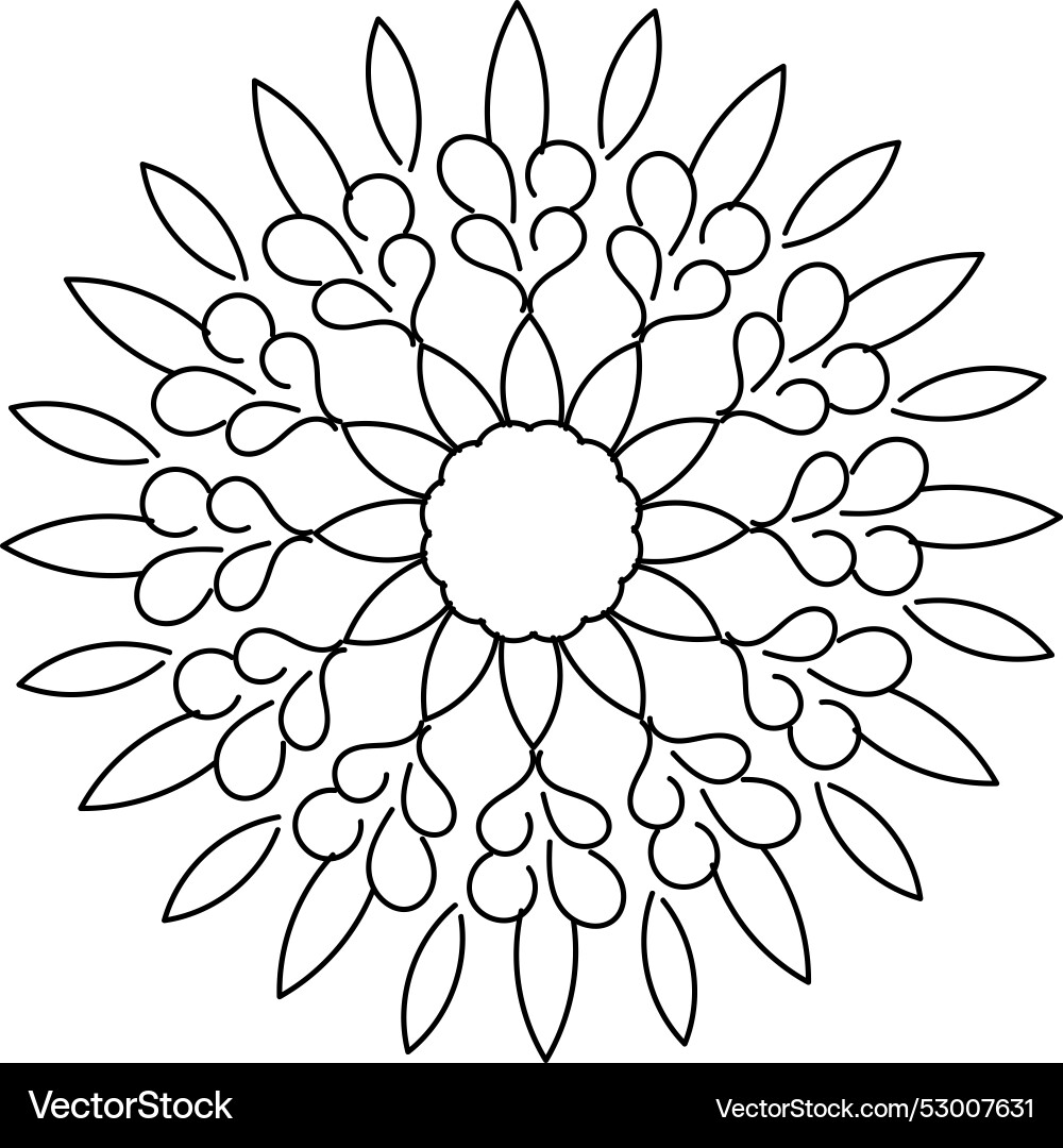Elegant simple mandala line drawing for print Vector Image