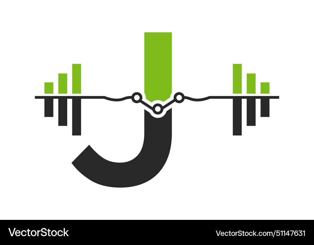Initial letter j fitness logo concept Royalty Free Vector