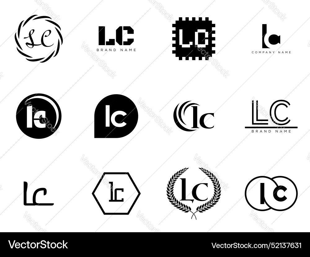 Lc logo company template letter l and c logotype Vector Image