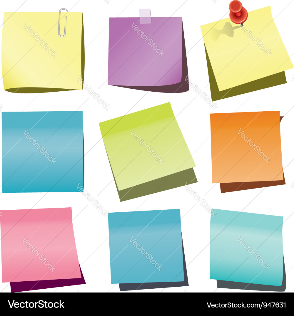 Paper notes Royalty Free Vector Image - VectorStock