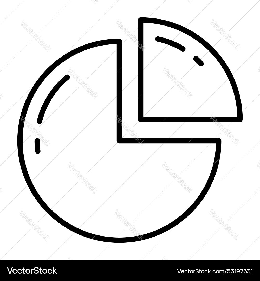 Pie chart icon isolated on white background Vector Image