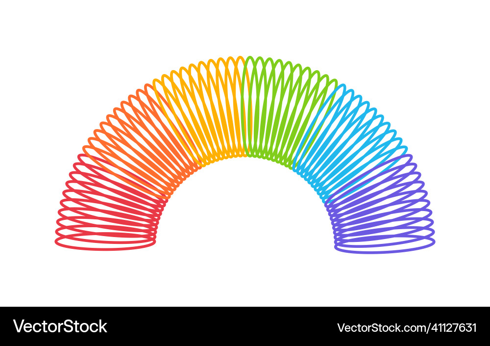 Rainbow spiral spring toy children magic slinky Vector Image