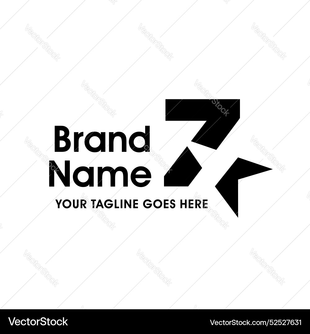 Simple and memorable initial z star logo Vector Image