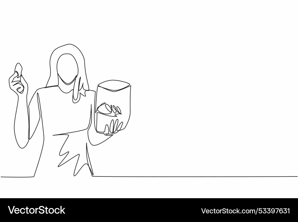 Single continuous line drawing energetic Vector Image