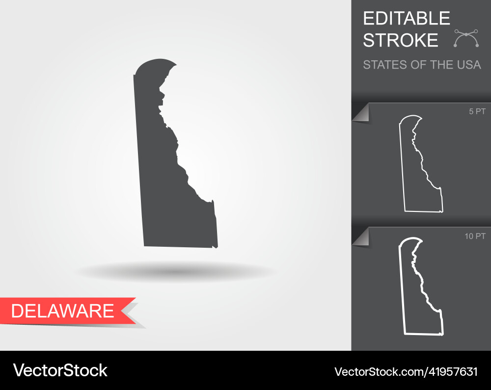 Stilisierte Karte von uns Zustand delaware Vektorbild