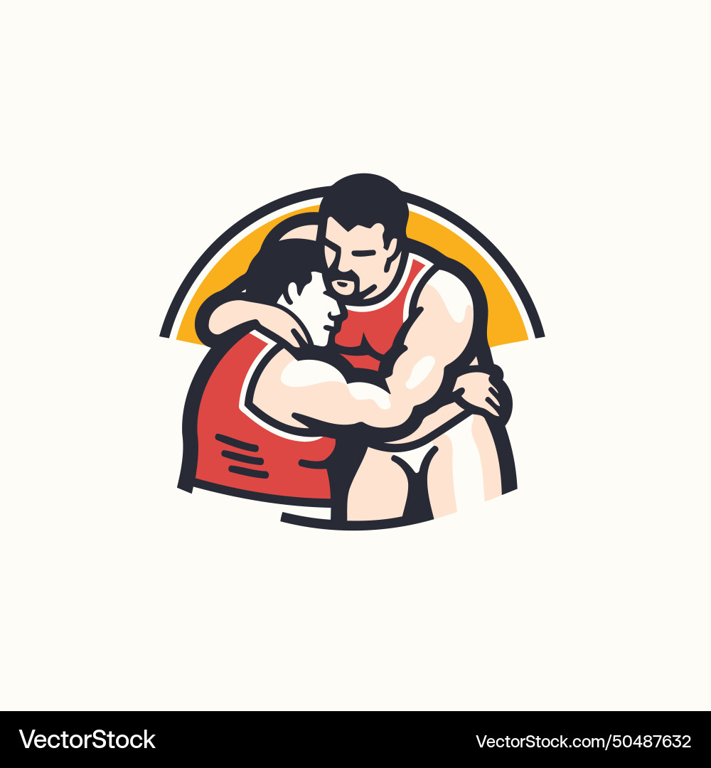 A fat man hugging his daughter in hug Royalty Free Vector