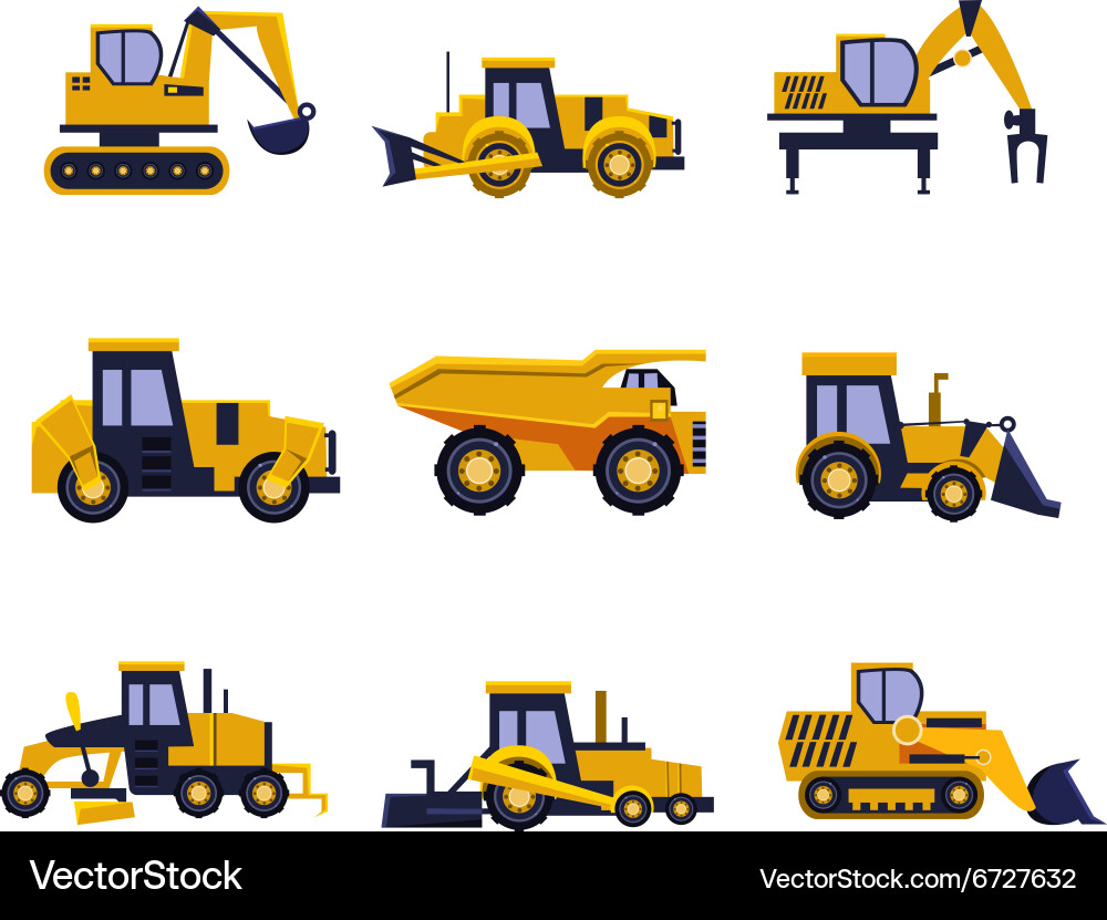 Construction Machinery Set Royalty Free Vector Image