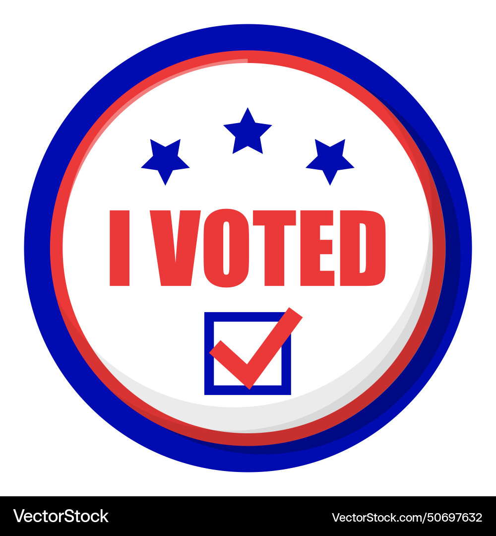 Election pin with phrase i voted Royalty Free Vector Image
