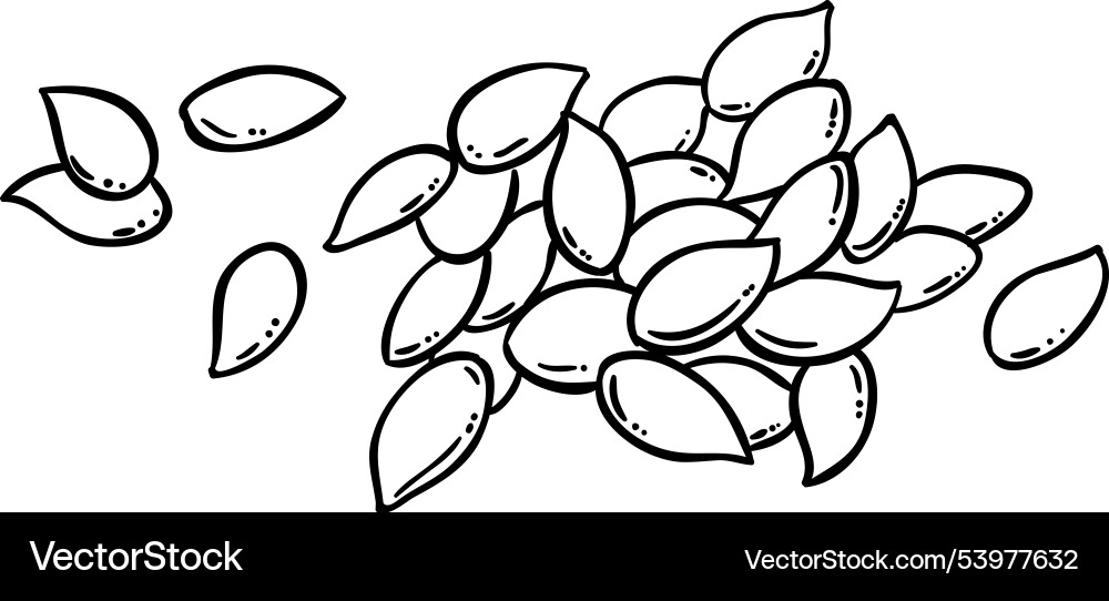 Flax seeds isolated outline Royalty Free Vector Image