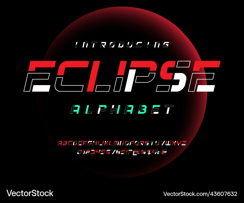 Futuristic font Royalty Free Vector Image - VectorStock