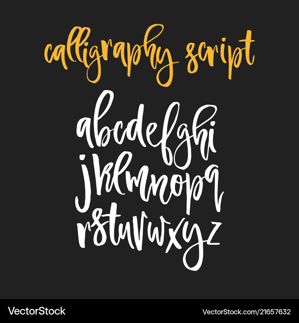 Handdrawn calligraphic alphabet Royalty Free Vector Image