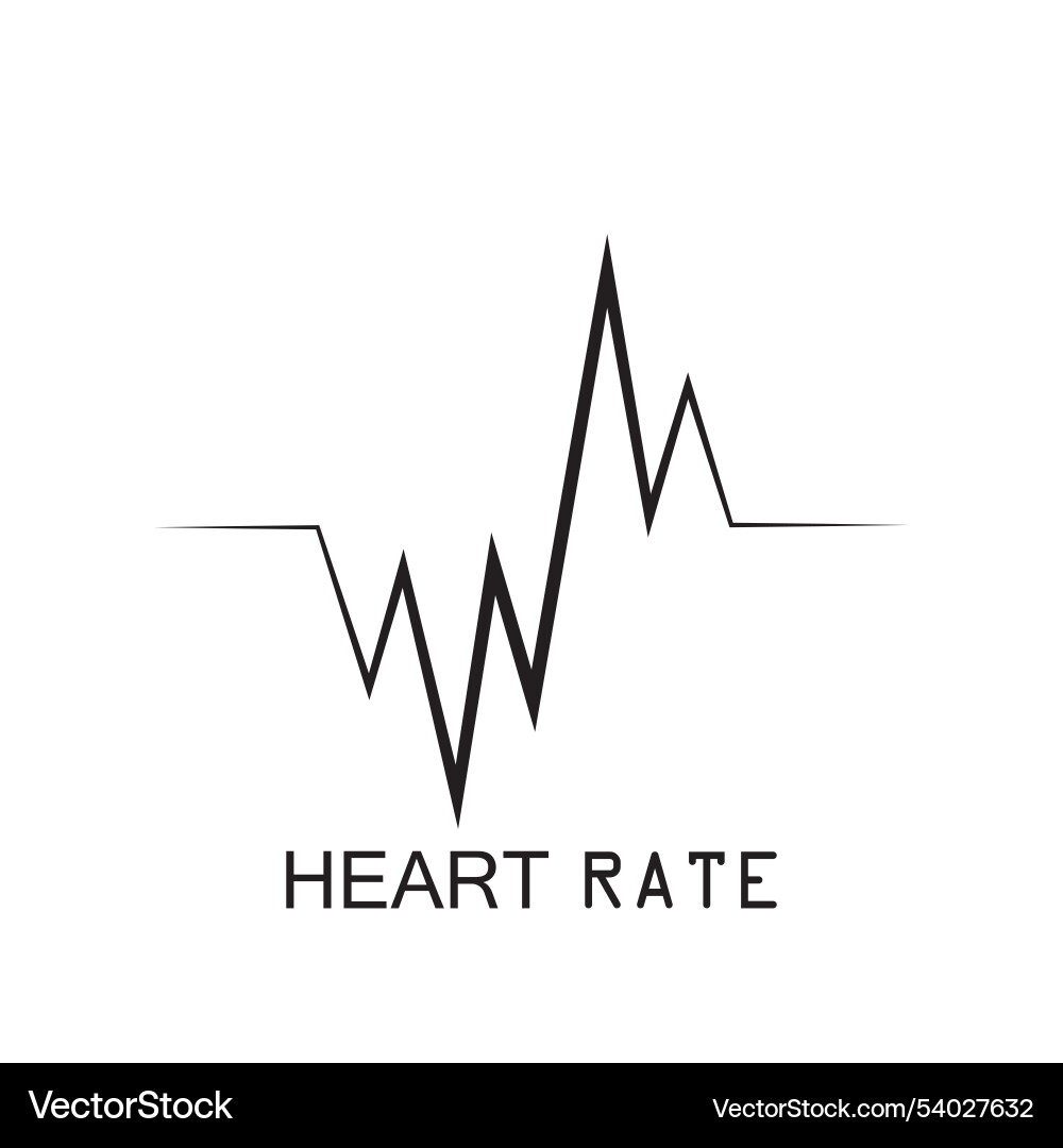 Hearbeat pulse icon logo template Royalty Free Vector Image