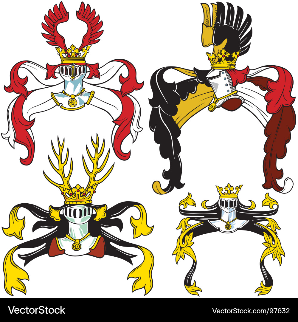 Heraldic helmets Royalty Free Vector Image - VectorStock