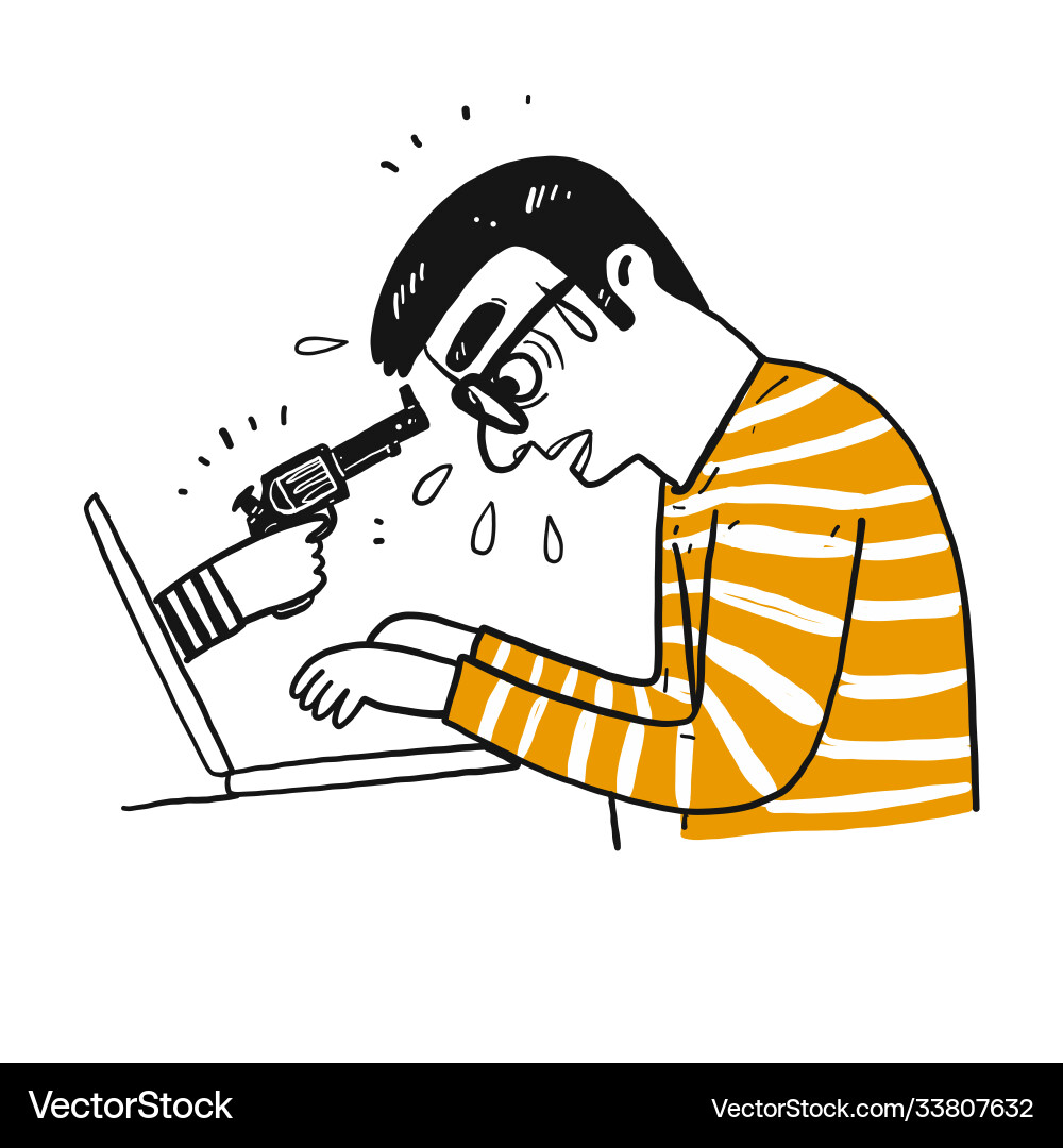 Man hijacked with gunner Royalty Free Vector Image