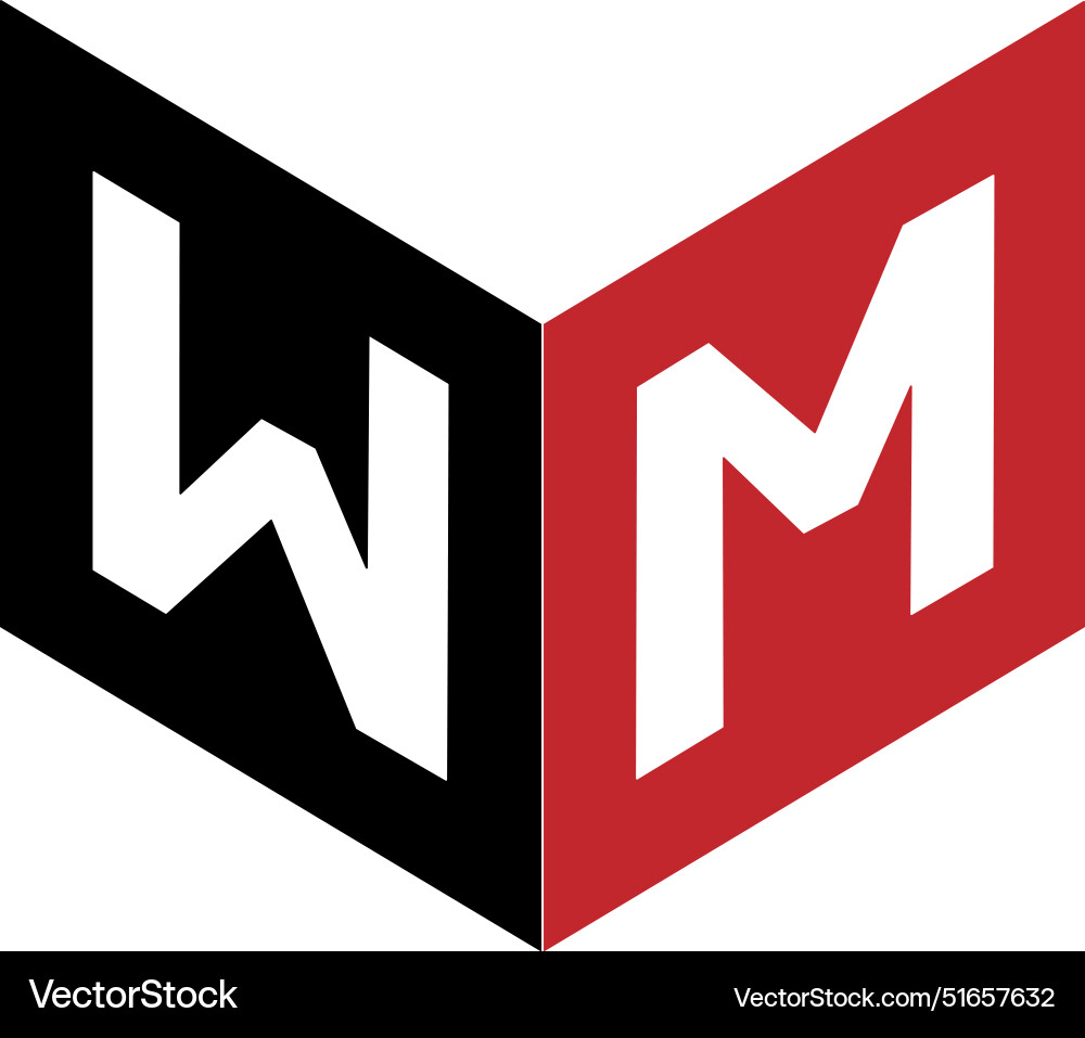 Mw logo design wm book Royalty Free Vector Image