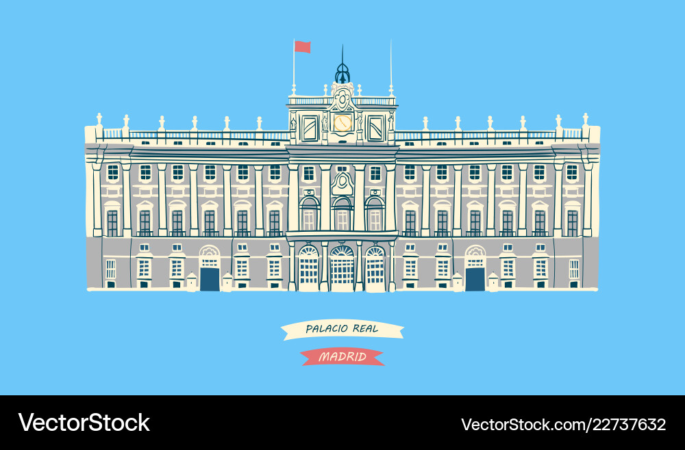 Royal palace palacio real Royalty Free Vector Image