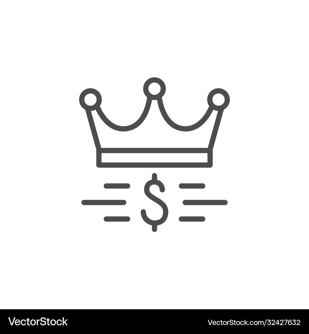 Royalty program line outline icon Royalty Free Vector Image