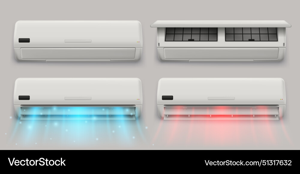 Split system air conditioner air conditioning Vector Image