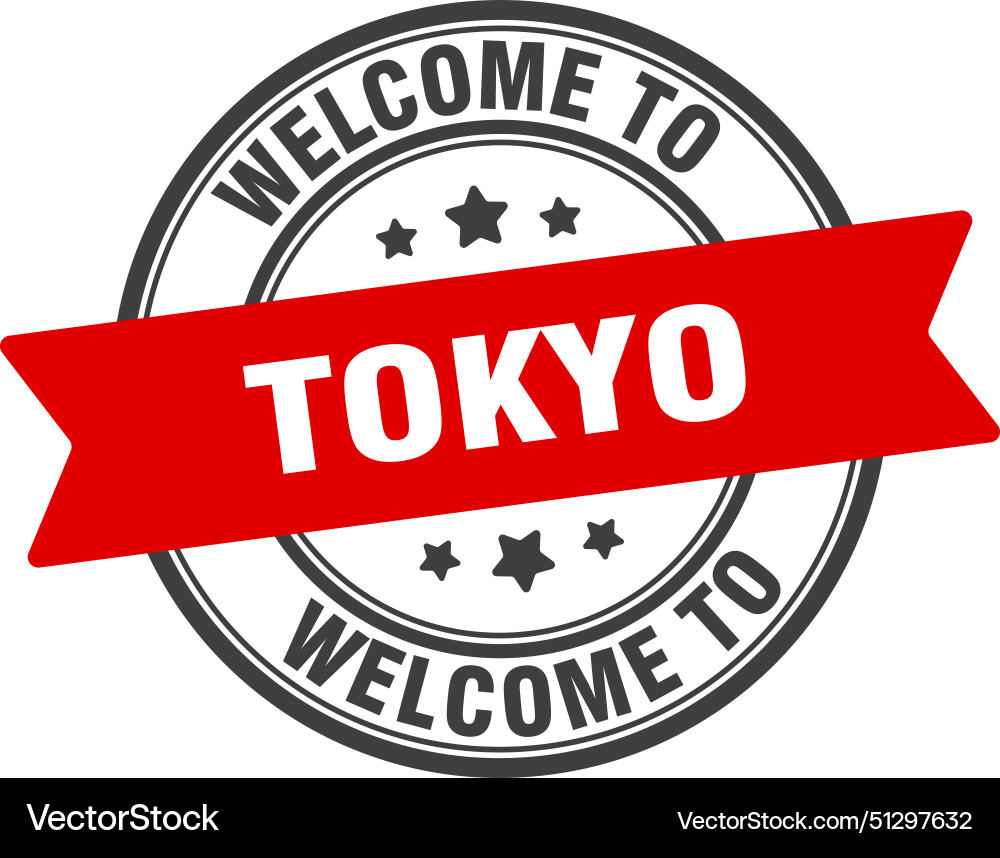 Welcome to tokyo stamp round sign Royalty Free Vector Image