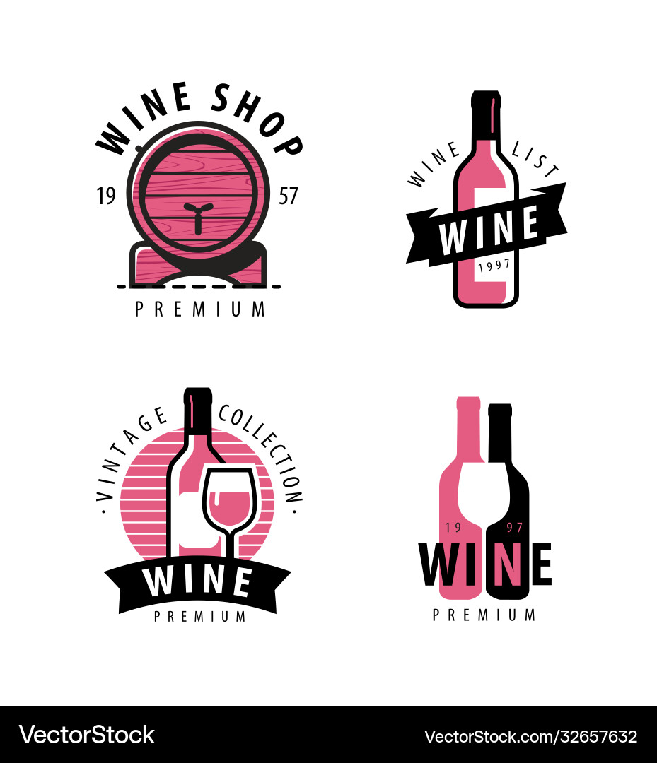 Wine symbol or label winery restaurant drink Vector Image