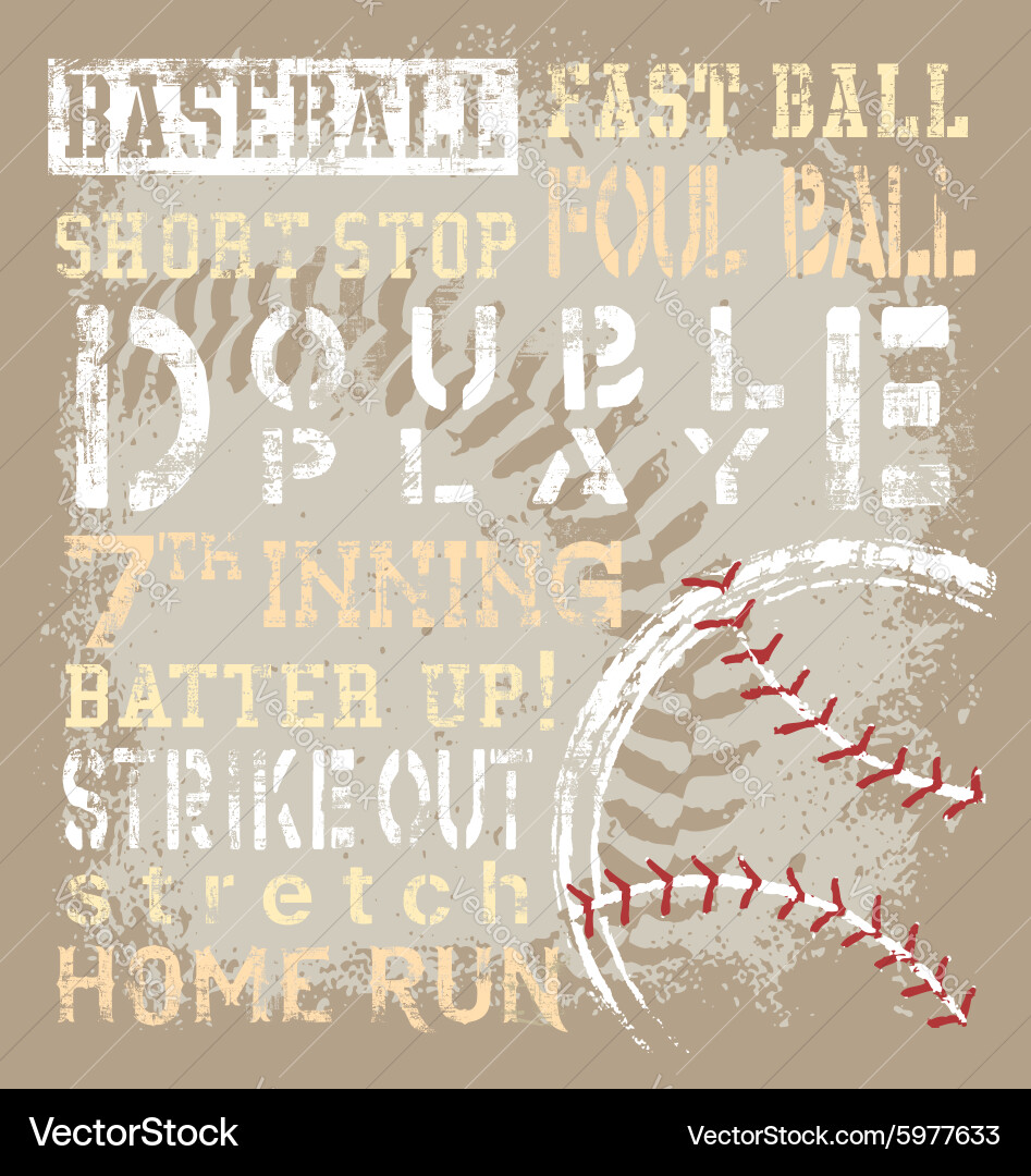 Baseball terms revise Royalty Free Vector Image