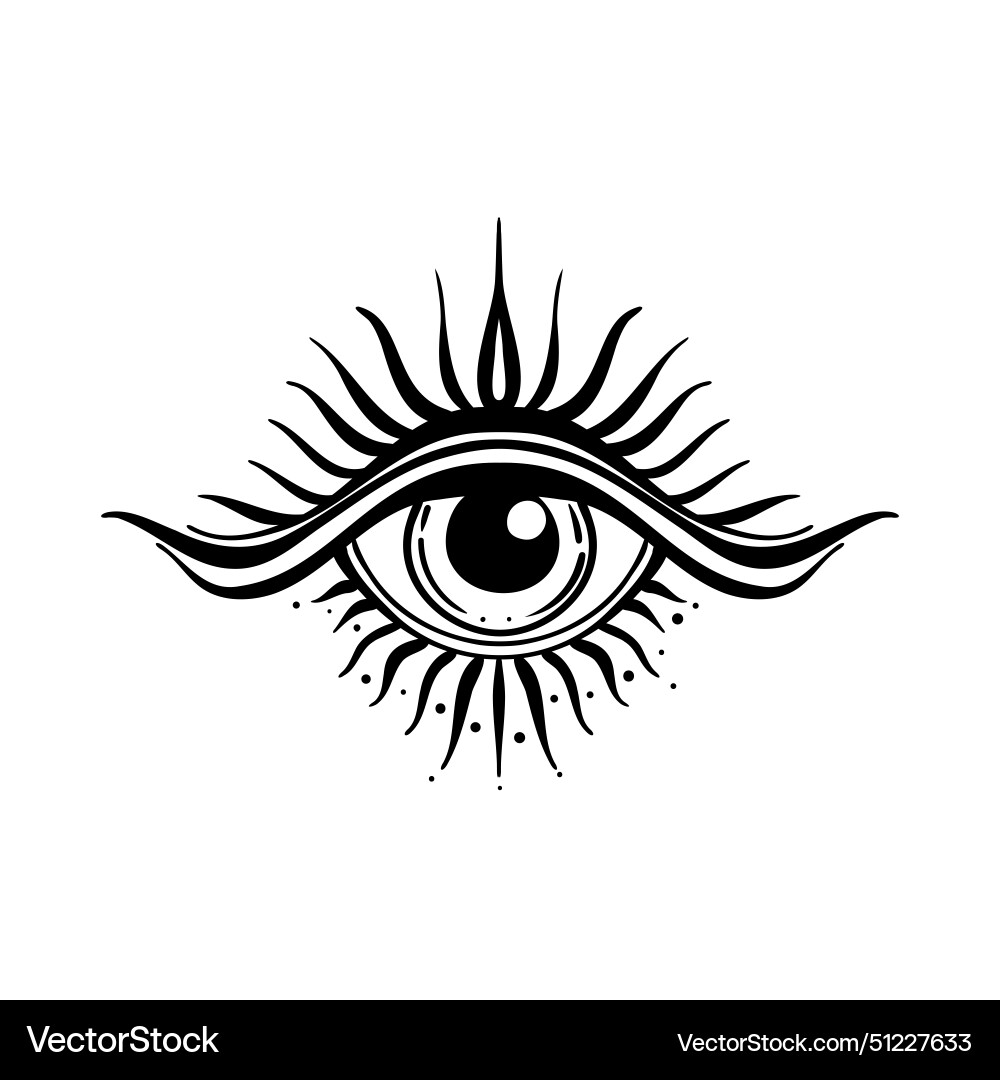 Blackwork tattoo flash eye of providence masonic Vector Image