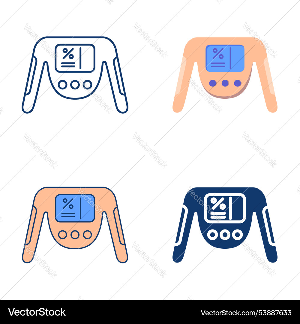 Body composition monitor icon set Royalty Free Vector Image