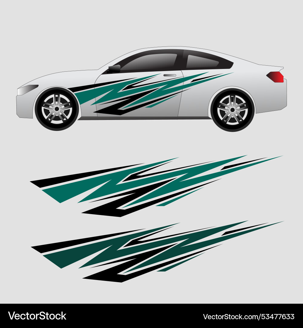 Car wrapping decal template design Royalty Free Vector Image