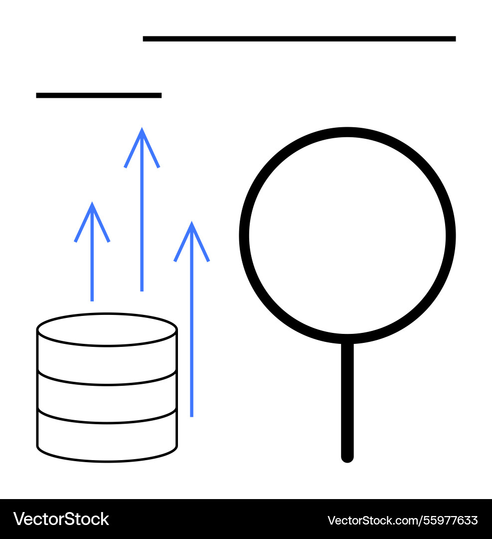 Data growth and analysis with focus on database Vector Image