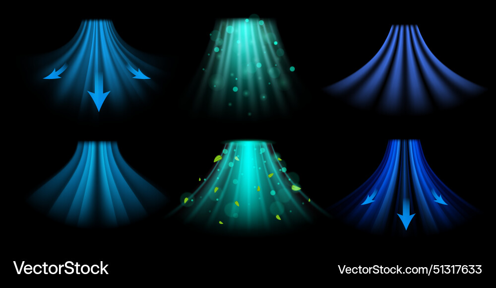 Dynamic airflow overlay fresh air circulation for Vector Image