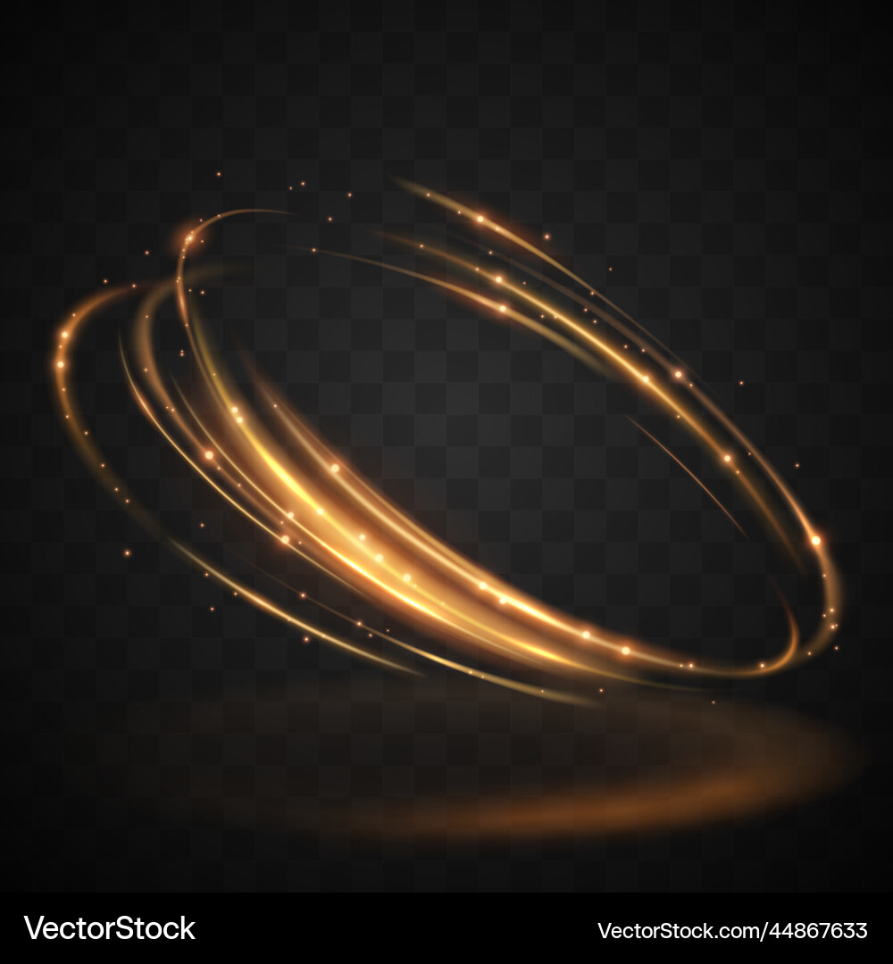 Golden Light Circle Effect Royalty Free Vector Image