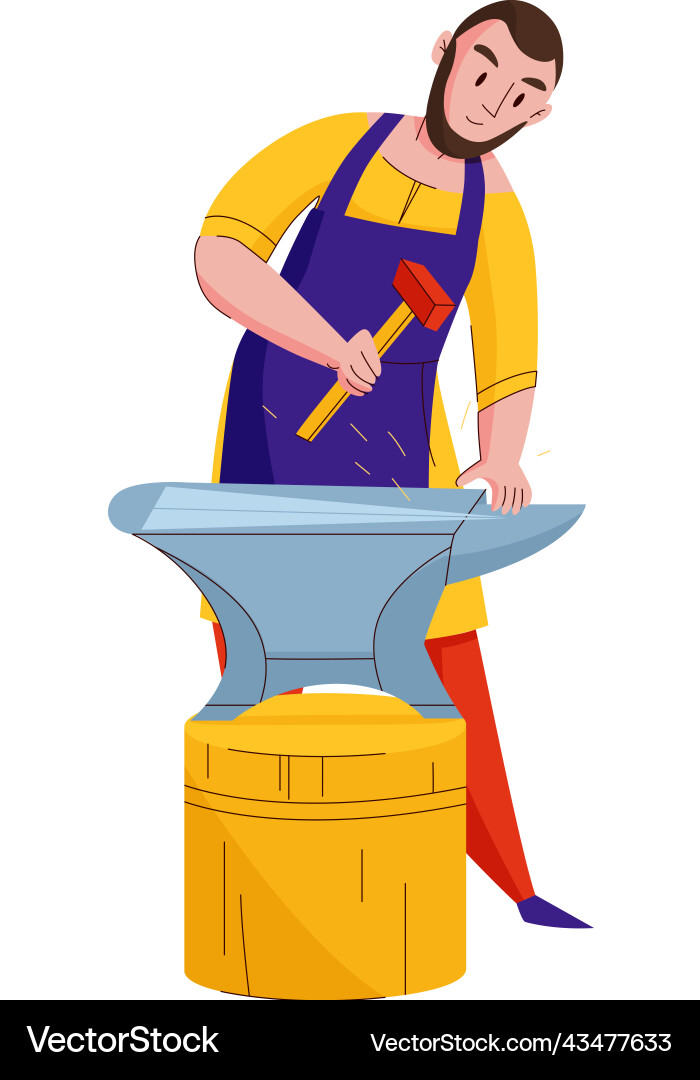 Medieval kingdom blacksmith composition Royalty Free Vector