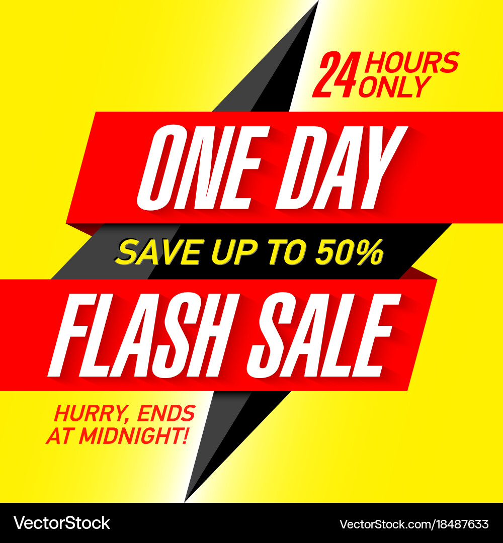 One day flash sale banner design template Vector Image