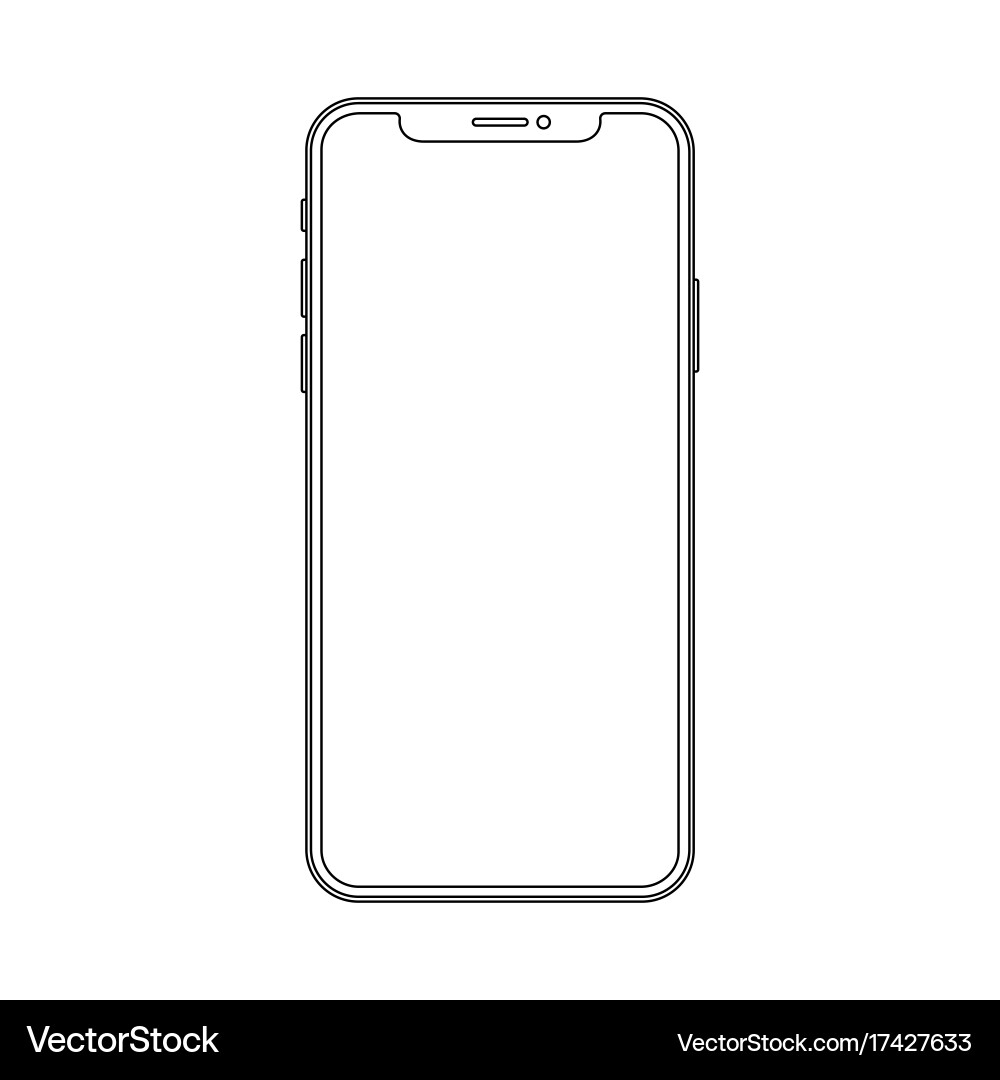 Outline line drawing modern smartphone elegant Vector Image