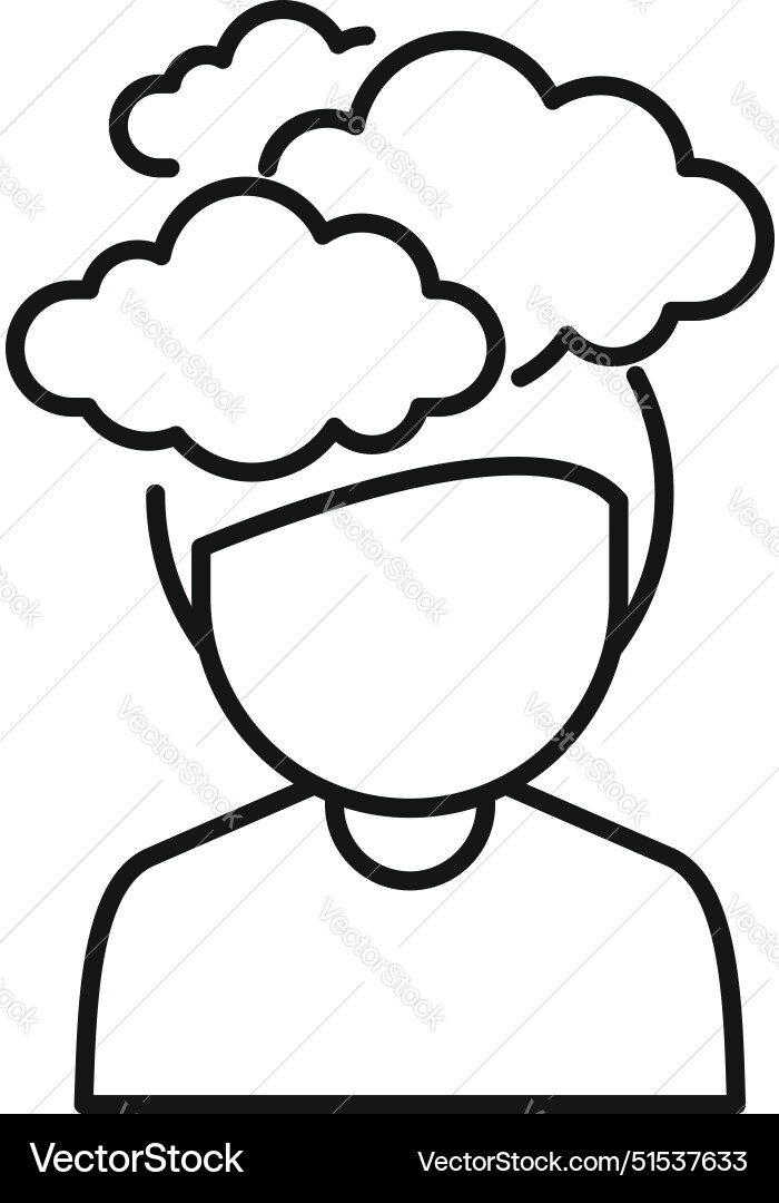 Person with cloud thoughts icon Royalty Free Vector Image