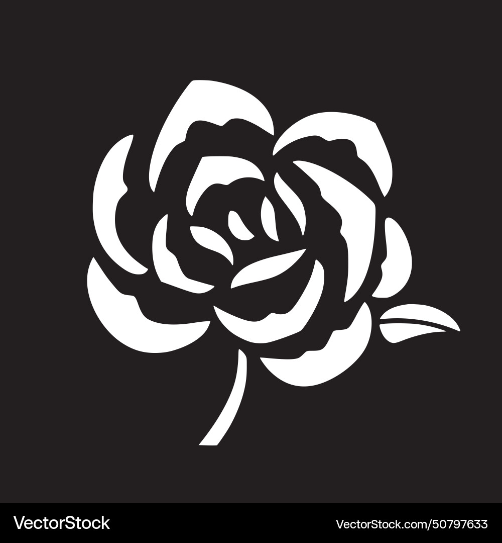 Rose - black and white isolated icon Royalty Free Vector