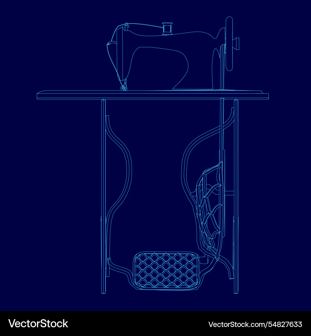 Sewing machine line contour outline symbol side Vector Image