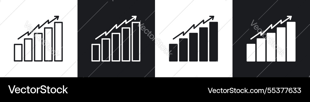 Trend arrow icon set black and white colors Vector Image