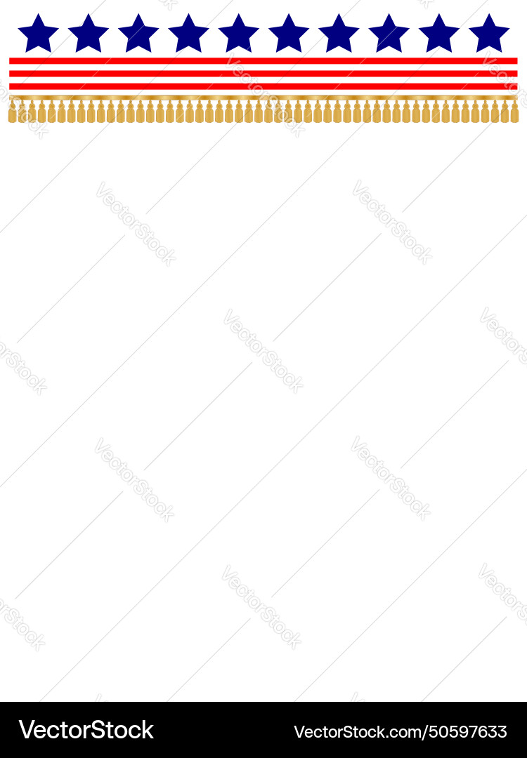 Us flag symbols decorative stripe border Vector Image