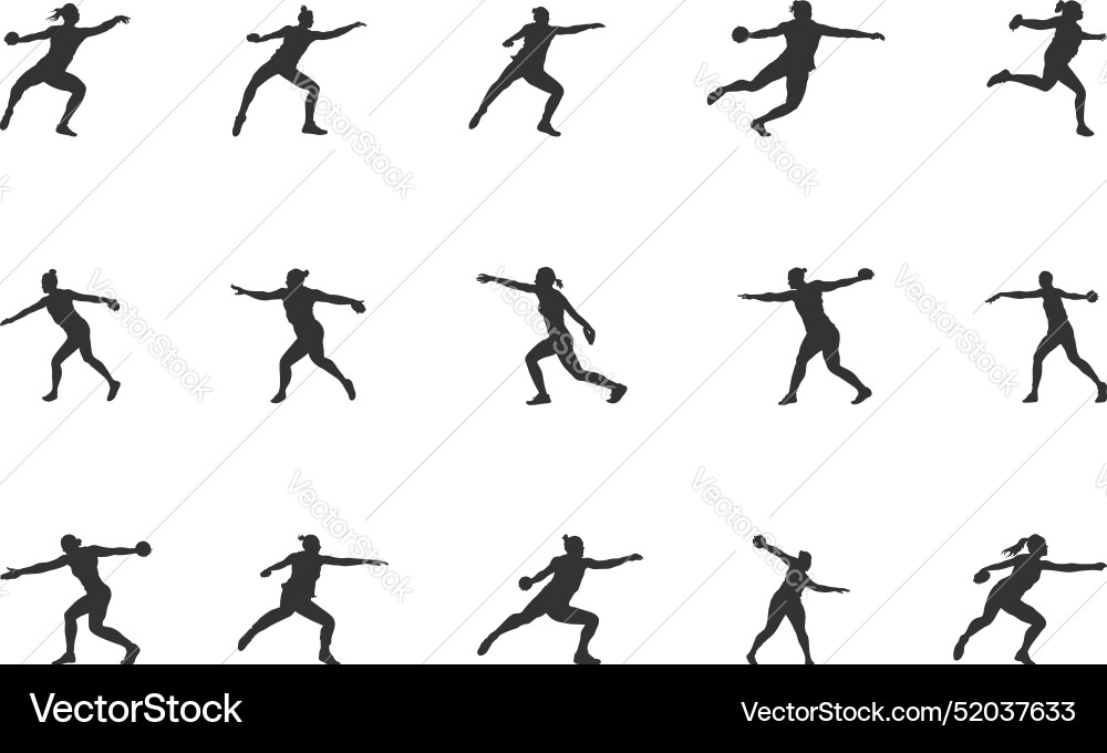 Women discus thrower silhouette svg Royalty Free Vector