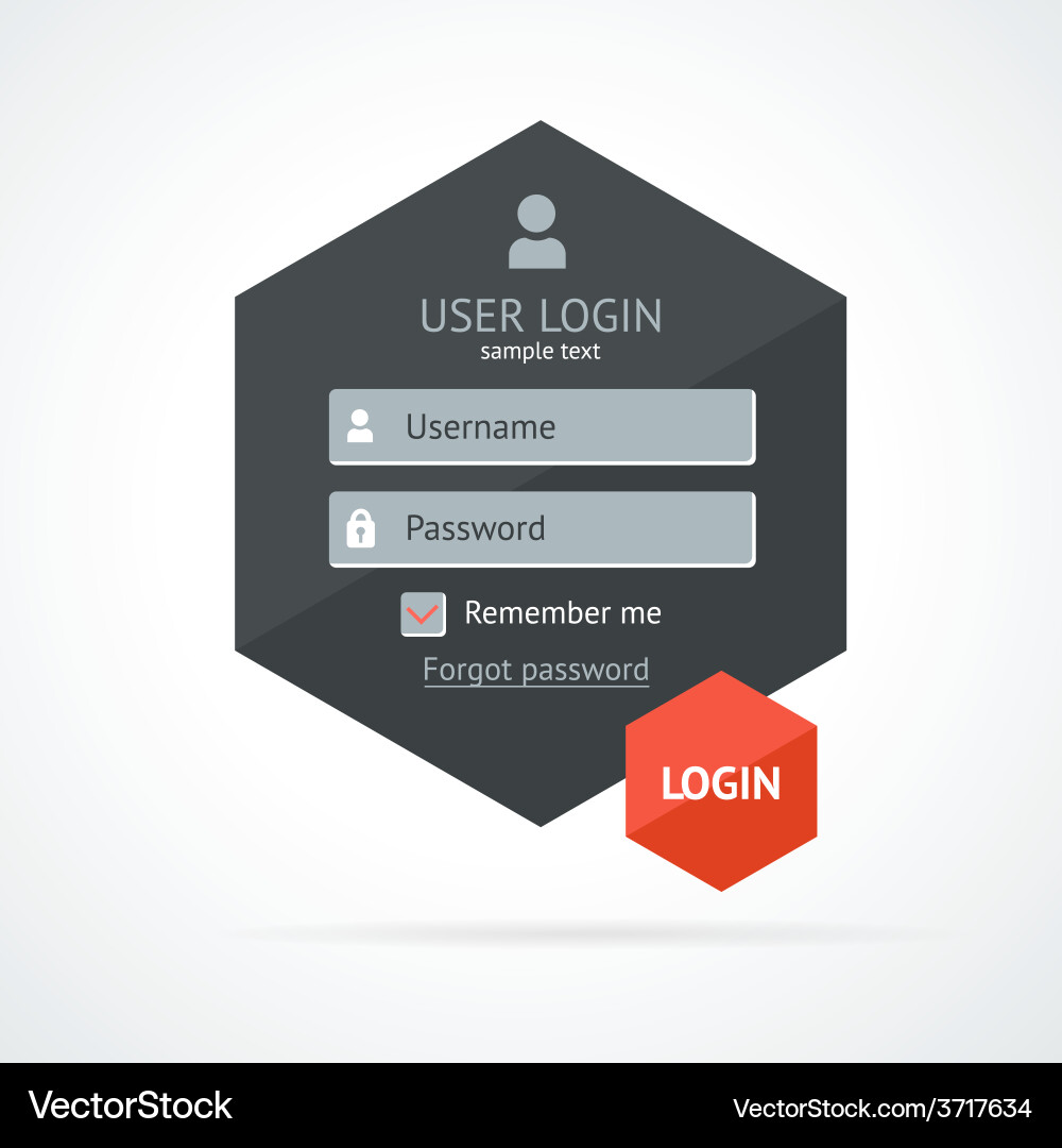 Clean Login Form Page Royalty Free Vector Image