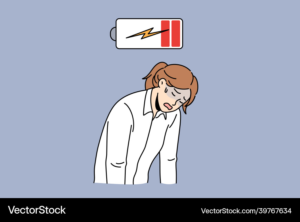 Exhaustion and low energy concept Royalty Free Vector Image