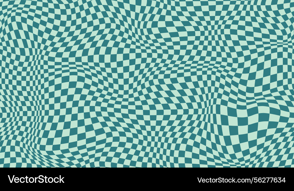 Green groovy checker seamless pattern wavy Vector Image