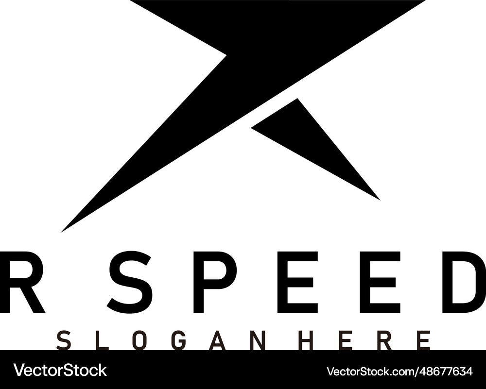 Letter R Speed Logo - Modern Typography Royalty Free Vector